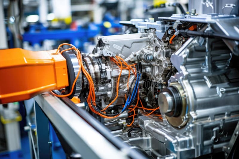 Hybrid Powertrain Components in Production Stock Image - Image of ...