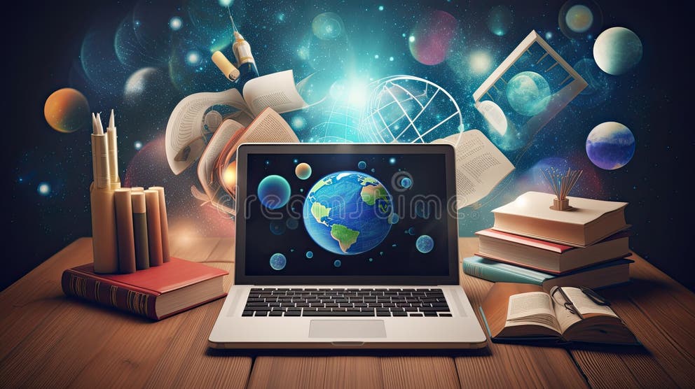 Hybrid and remote learning stock image. Image of studying - 299351665