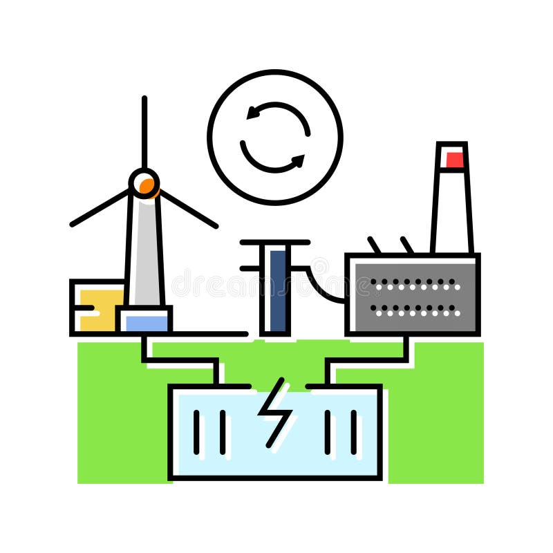 Hybrid Storage System Color Icon Vector Illustration Stock Illustration ...