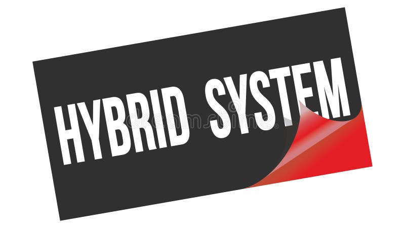 HYBRID SYSTEM Text on Black Red Sticker Stamp Stock Illustration ...