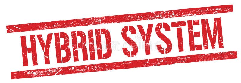 HYBRID SYSTEM Text on Red Grungy Rectangle Stamp Stock Illustration ...