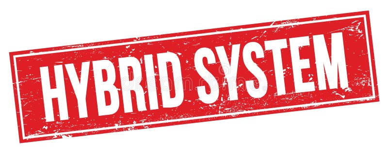 HYBRID SYSTEM Text on Red Grungy Rectangle Stamp Stock Illustration ...