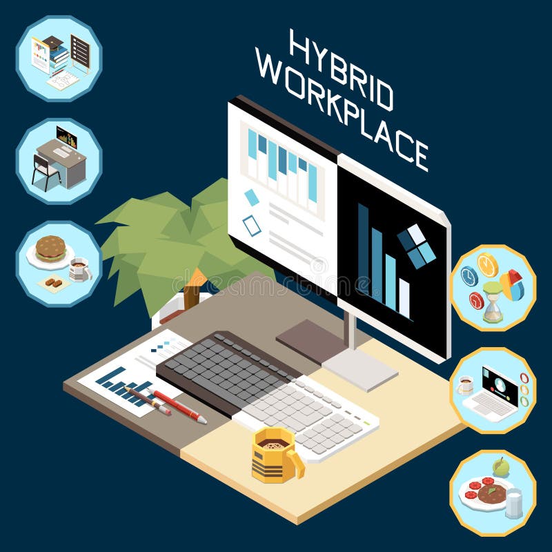 Hybrid Work Concept stock vector. Illustration of hybrid - 275721756 Hybrid Work Concept stock vector. Illustration of hybrid - 275721756