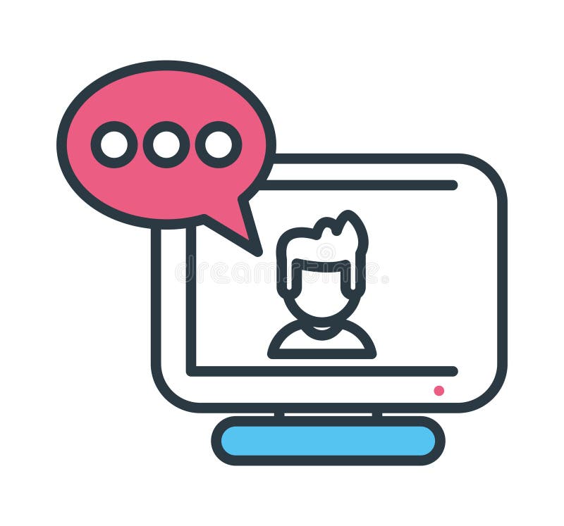 Hybrid Work Conference by Computer Stock Vector - Illustration of ...