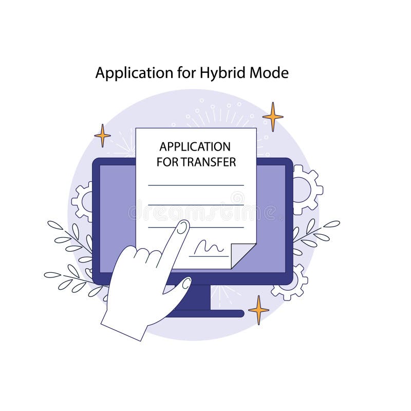 Hybrid Work. Flat Vector Illustration Stock Vector - Illustration of strategy, adaptable: 396684190
