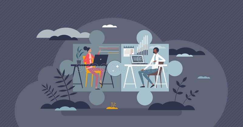 Hybrid Work and Workspace Split with Office and Home Tiny Person ...