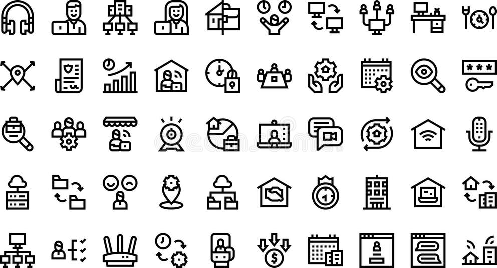 Hybrid Working Icons High-Quality Vector Icons Collection with Editable ...