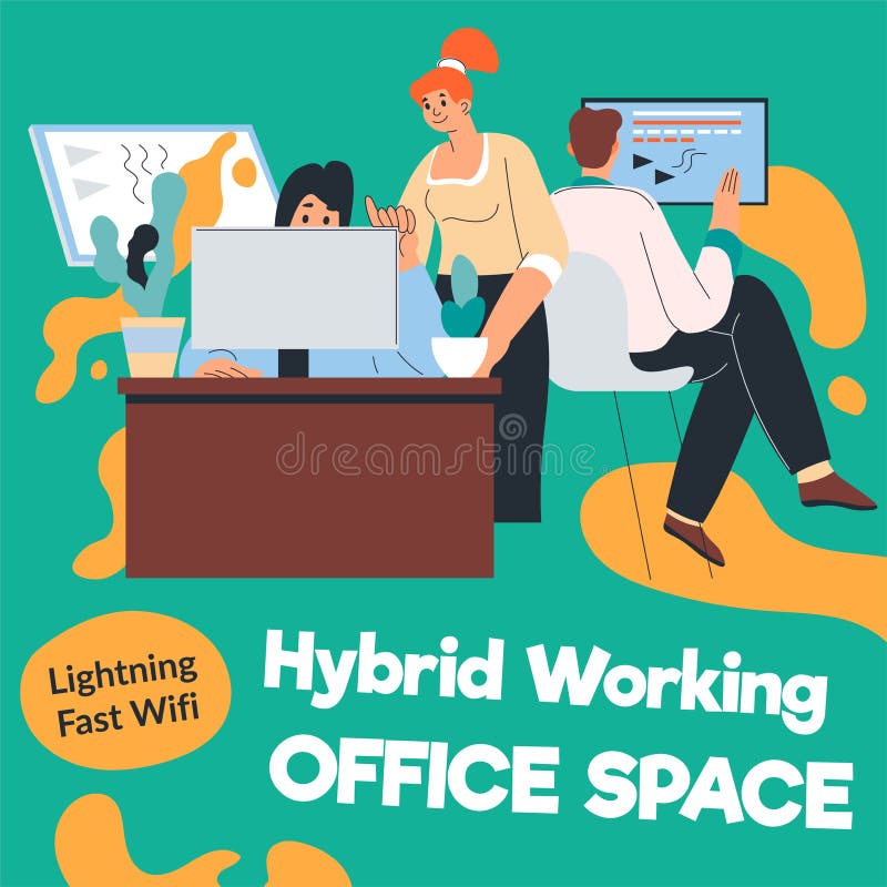 Hybrid Office Design Stock Illustrations – 411 Hybrid Office Design ...