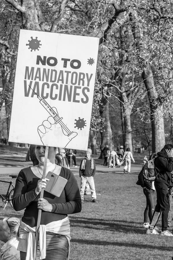 HYDE PARK, LONDON, ENGLAND- 24 April 2021: Protesters at a Unite for ...