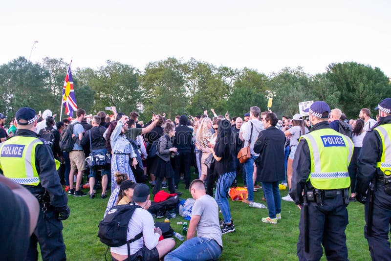 HYDE PARK, LONDON, ENGLAND- 29 May 2021: Protesters at a Unite for ...