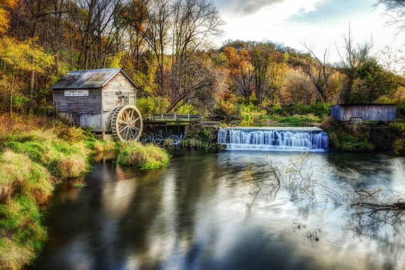 Hyde s Mill stock image. Image of river, historic, falls - 37625591