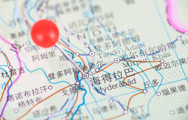 Hyderabad, an Indian City Marked by a Tack Editorial Photo - Image of ...