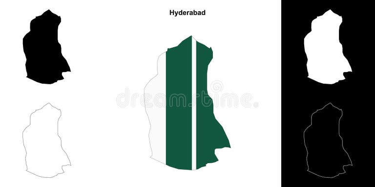 Hyderabad outline map stock vector. Illustration of hyderabad - 371578262