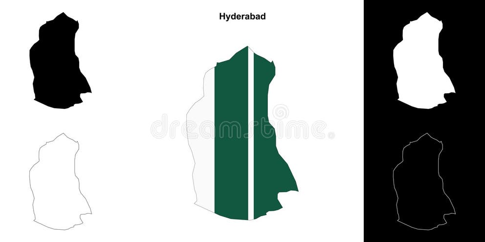 Hyderabad outline map stock vector. Illustration of hyderabad - 371578262
