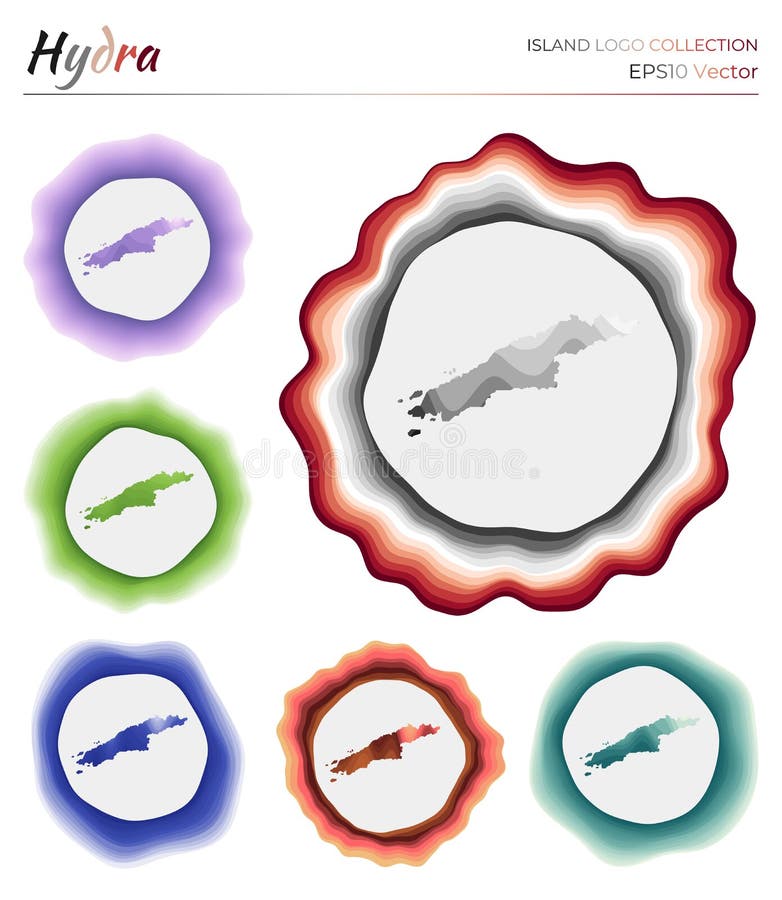 Hydra logo collection. stock vector. Illustration of color - 197304082