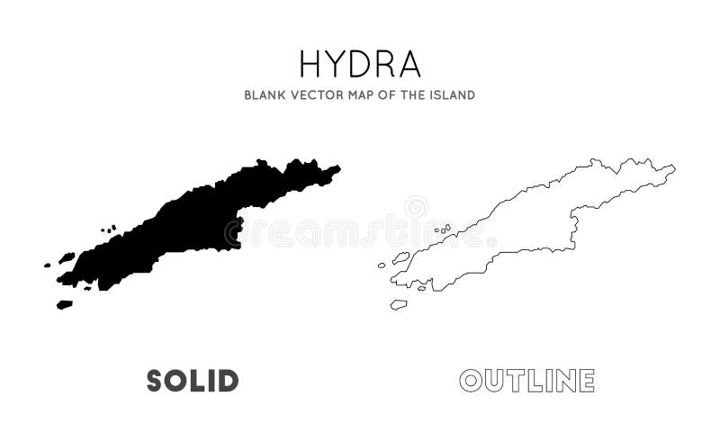 Hydra map. stock vector. Illustration of land, information - 154743827