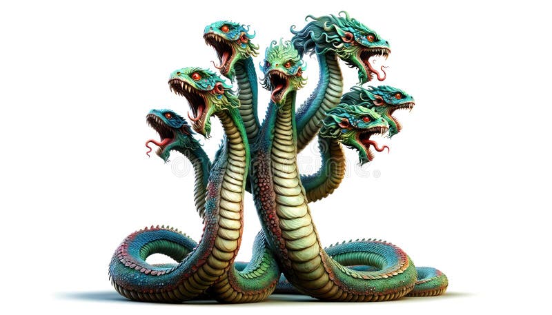 Hydra With Multiple Heads Stock Illustration Illustration Of Expression 300665530