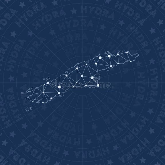 Hydra Network, Constellation Style Island Map. Stock Vector ...