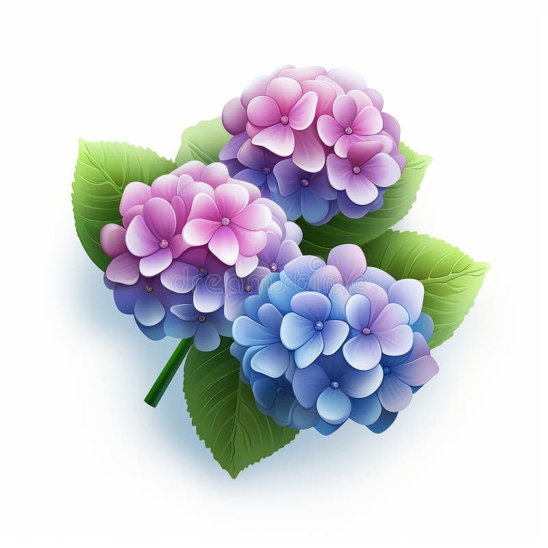 Hydrangea 3d Icon: Cartoon Clay Material with Nintendo Isometric ...
