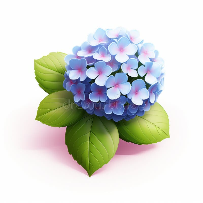 Hydrangea 3d Icon: Cartoon Clay Material with Nintendo Isometric ...