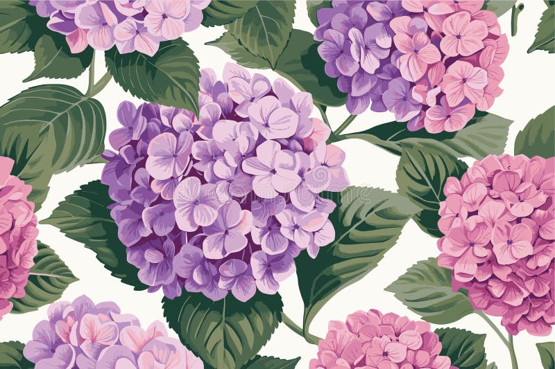 Hydrangea Flower Background. Floral Botanical Pattern for Decorative ...