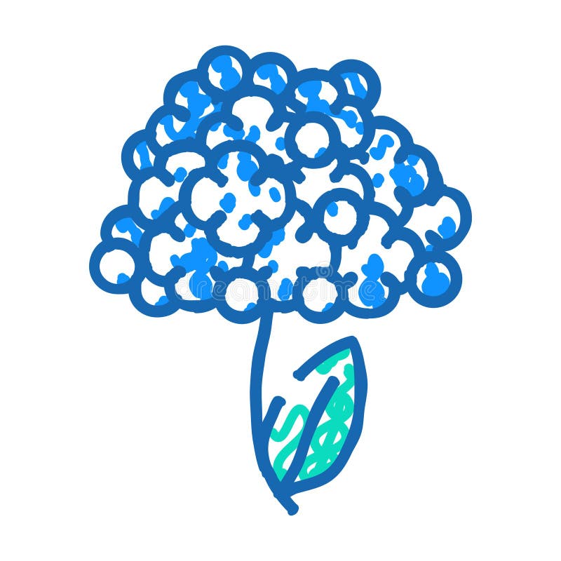 Hydrangea Flower Icon Doodle Illustration Stock Illustration ...