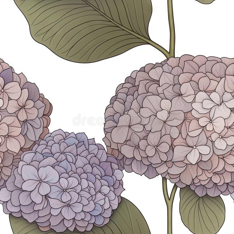Hydrangea Flower Seamless Pattern. Floral Seamless Background Stock ...