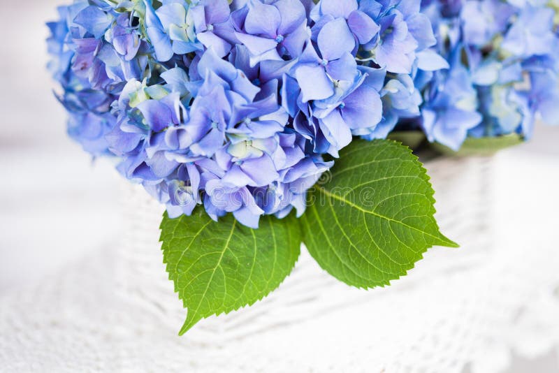 Crochet Flowers Blue Hydrangea Stock Photo - Image of craftsman, wire ...