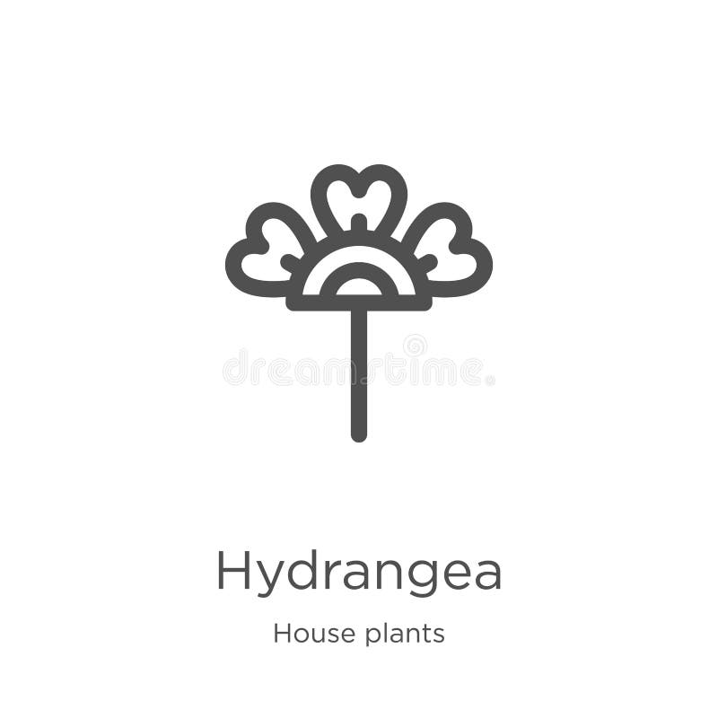 Hydrangea Icon Vector from House Plants Collection. Thin Line Hydrangea ...