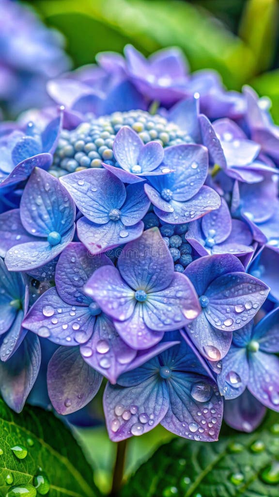 A Hydrangea with Tiny Bubble Shaped Flowers that Grow in Clusters Stock Illustration ...