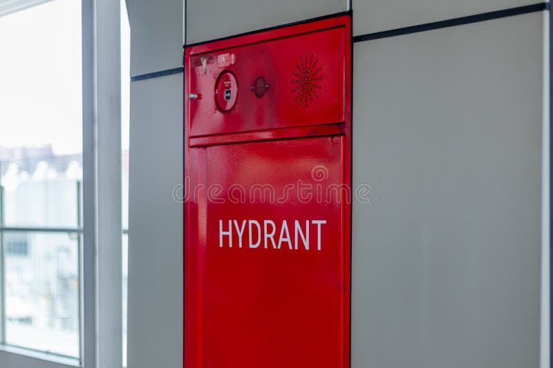 Hydrant Hose Box in the Public Transportation Area Stock Photo - Image ...