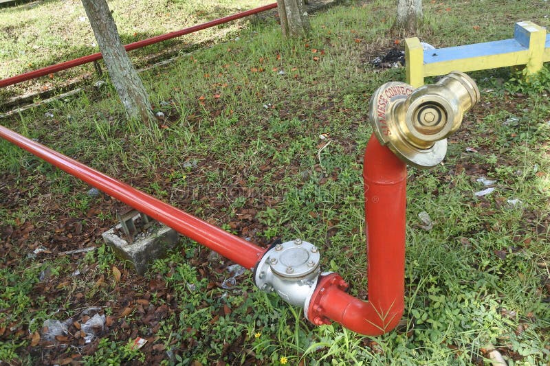 The Hydrant Iron Pipe Painted Red Stock Image - Image of flow, ditch ...