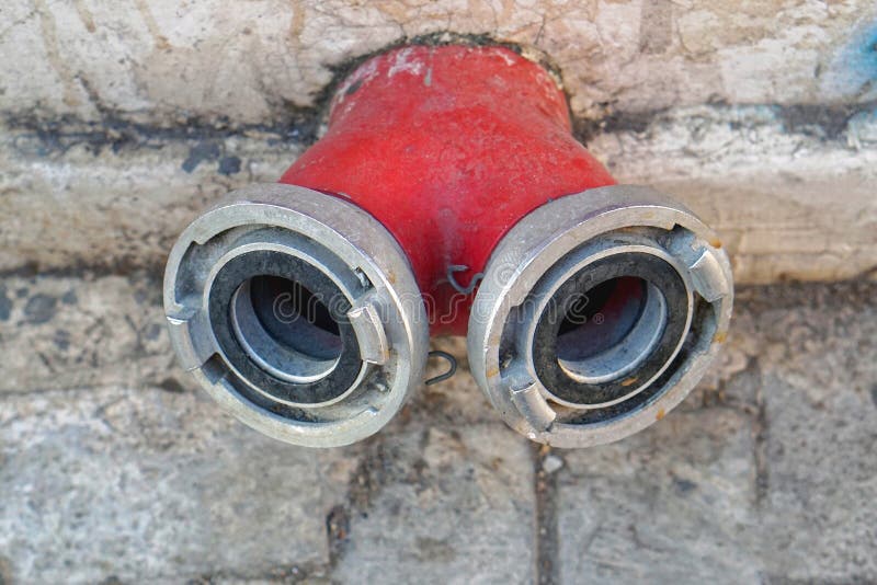 Valves Hydrant Fire Hose Connection of Stock Image - Image of plug ...