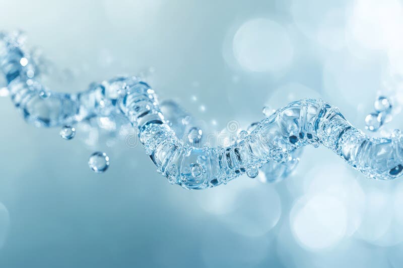 Hydrated DNA Chain Floating in Pure Water Stock Photo - Image of ...