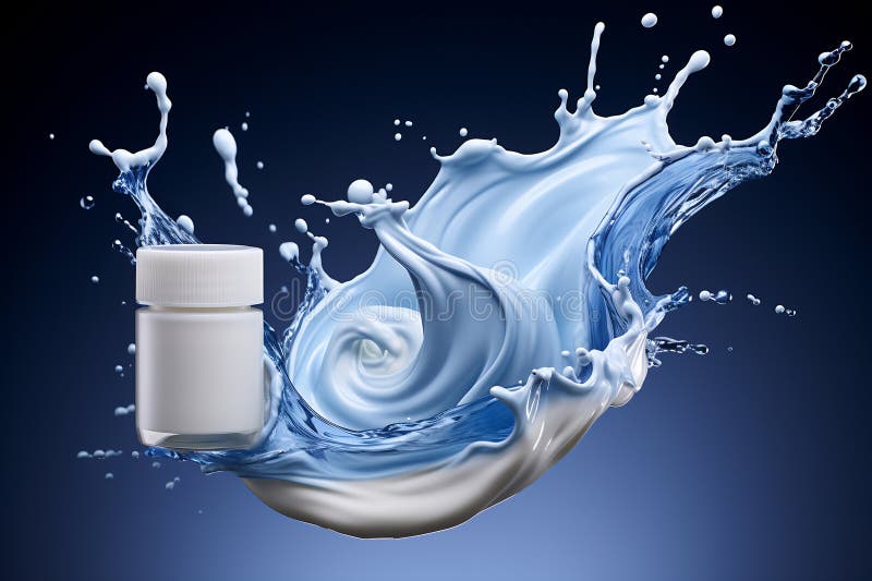 Hydrating Beauty Cream in Water Splash Stock Photo - Image of health ...