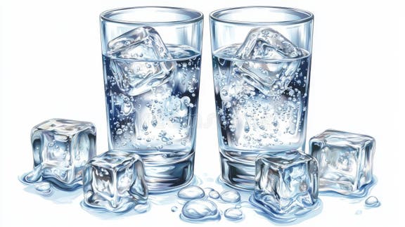Hydration is Conceptually Represented by a Glass of Refreshing Cold ...