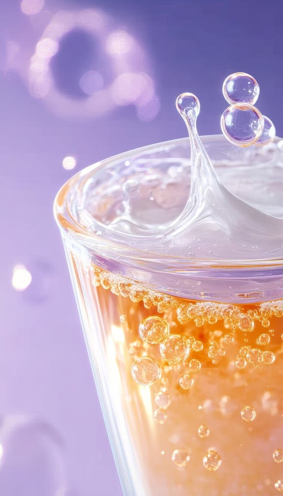 Hydration Elixir a Captivating Liquid Serum Swirl with Bubbles ...