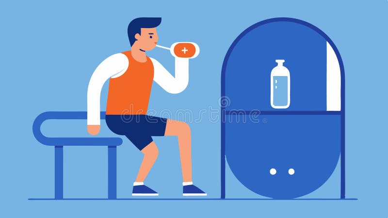 Hydration Station a Vector of an Athlete Outside the Hyperbaric Chamber ...