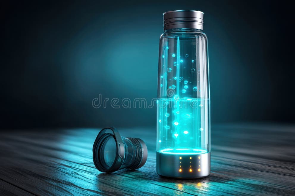 Hydration Tracker Water Bottle Glows with Animated Display in a Modern ...