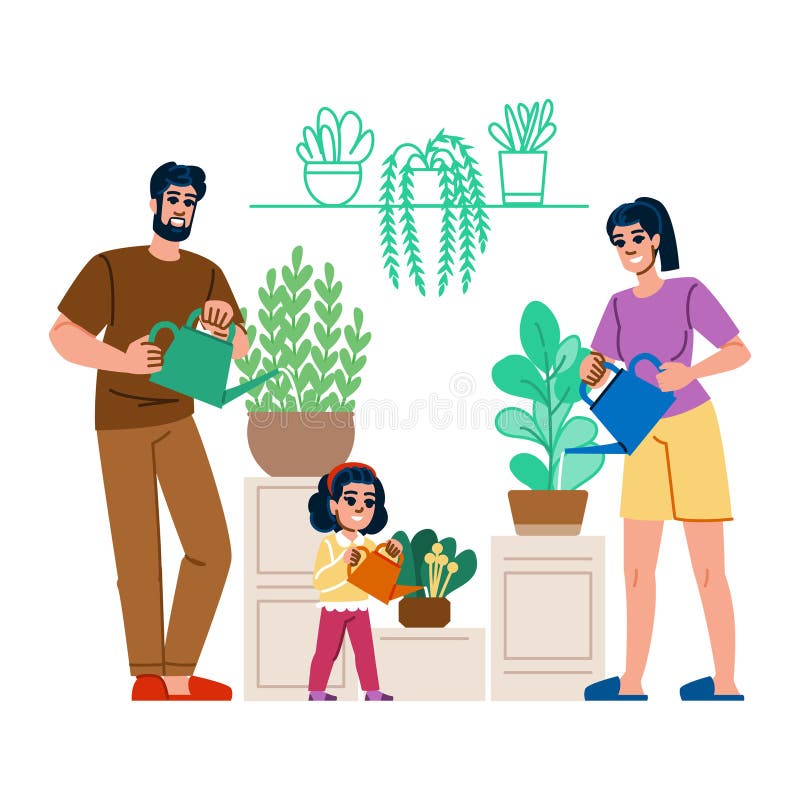 Hydration Watering Indoor Plants Vector Stock Illustration ...