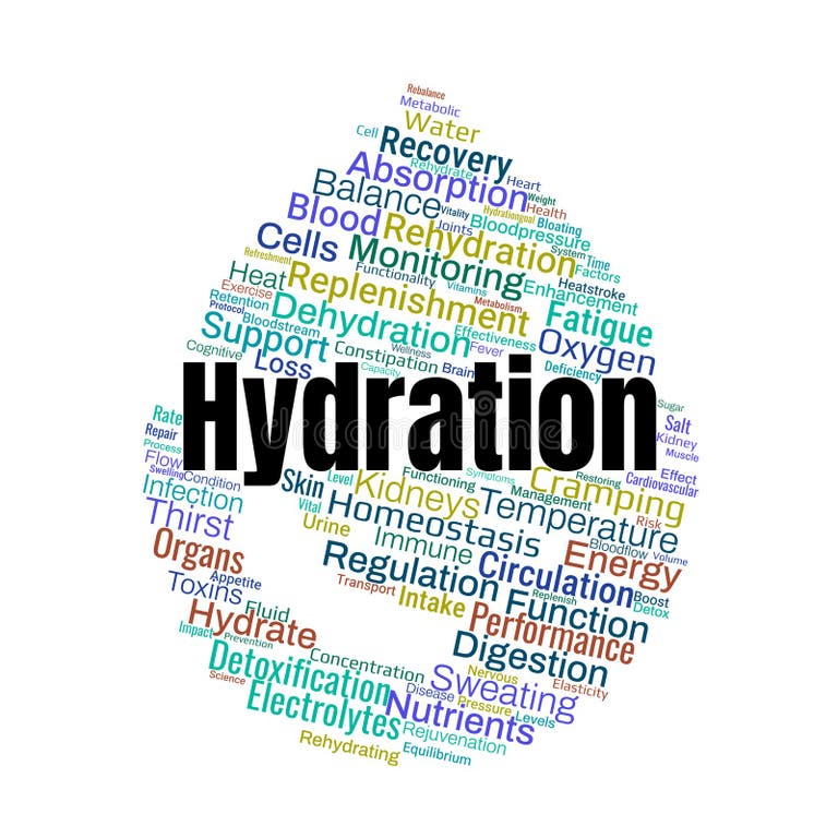 Hydration Word Cloud stock illustration. Illustration of water - 351628547