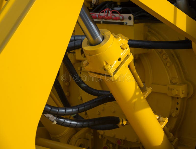 Hydraulic Bulldozer Piston Excavator Arm Stock Image - Image of iron ...