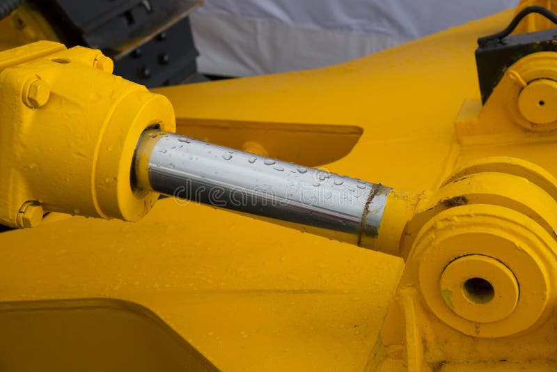 Hydraulic Bulldozer Piston Excavator Arm Stock Image - Image of ...