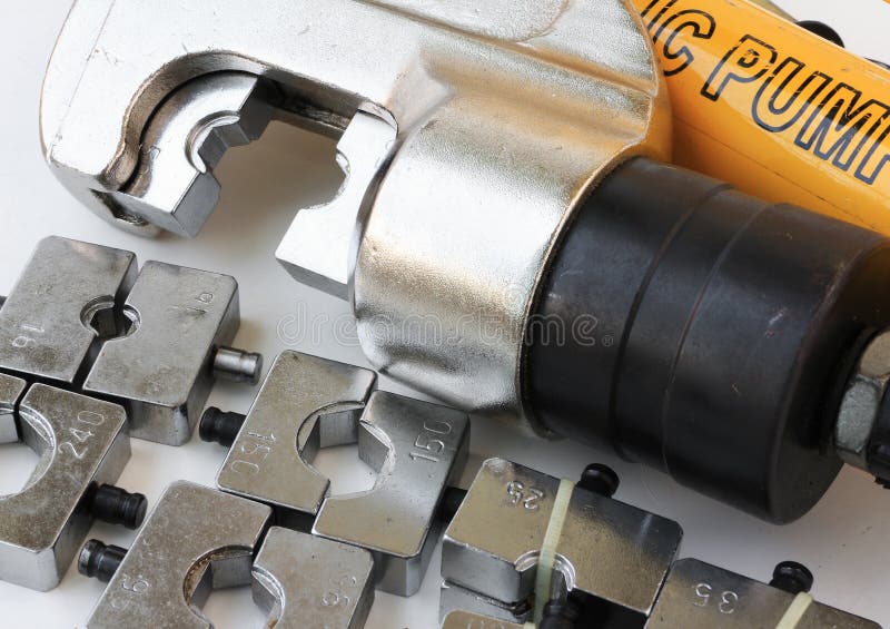 Hydraulic Cable Crimping Tool Set Stock Image - Image of pump ...