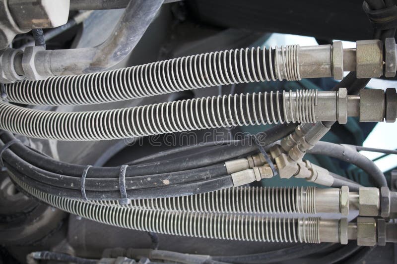 Hydraulic cables stock image. Image of tube, joint, grunge - 8276177