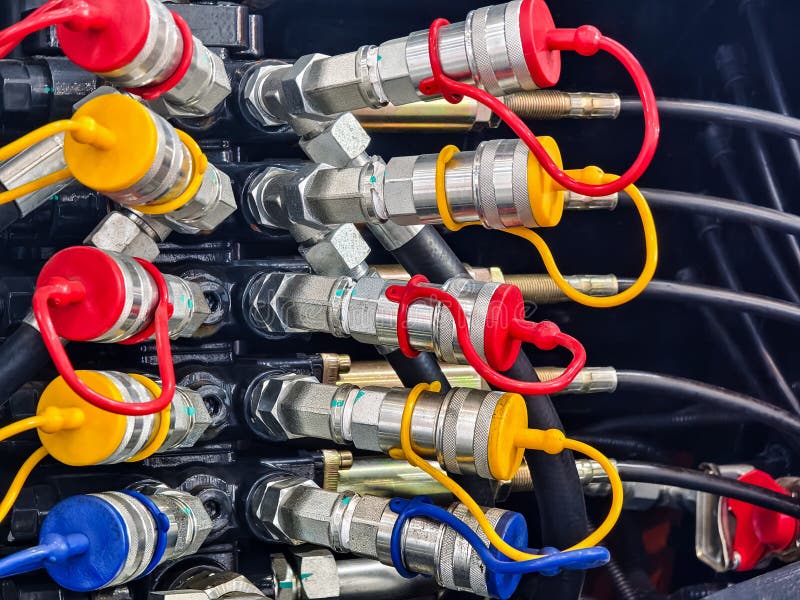 Hydraulic Components Arranged with Colored Connectors for Efficient ...