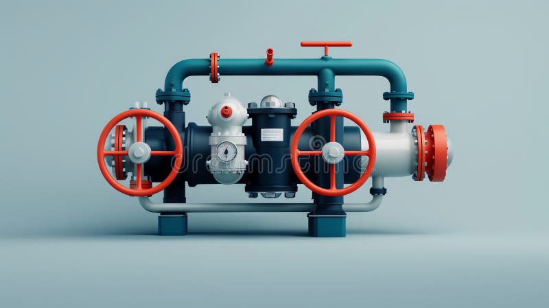 Hydraulic Compressor Mechanism Flat Design Side View Mechanical Theme ...