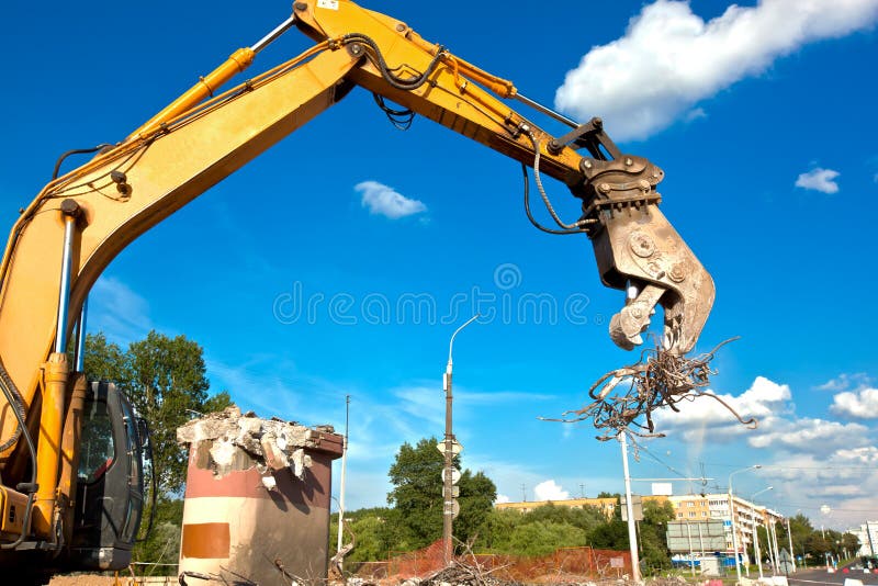 Hydraulic Concrete Crusher stock image. Image of destruction - 22071277