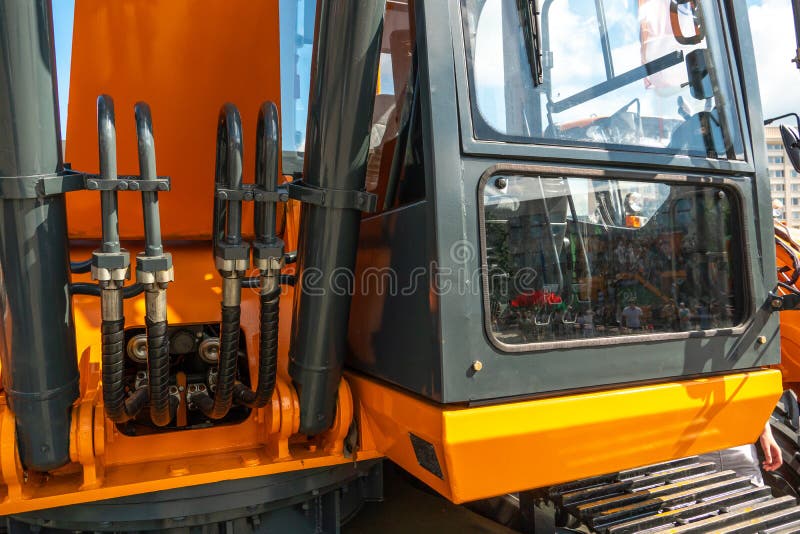 Hydraulic Control Levers on the Tractor. Hydraulic and Pneumatic ...