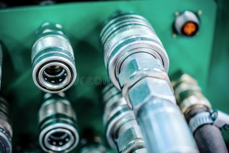Hydraulic Coupling Connector Stock Image - Image of green, connect ...